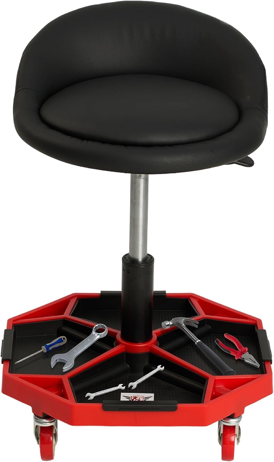 Amazon.com: BullsArmor Medium Rolling Mechanic Chair with Backrest ...