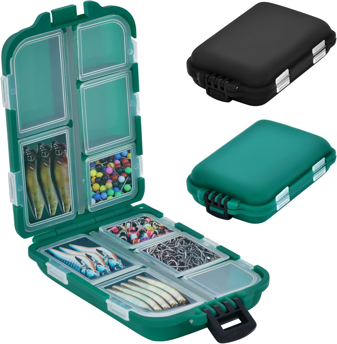 ROUDJER Fishing Tackle Box, 2 Pcs Tackle Boxes for Fishing ...