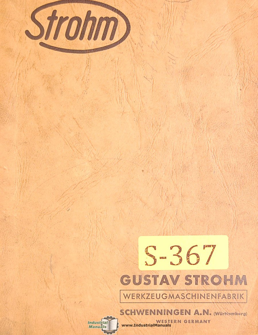 Strohm M45, Automatic Screw Machine, Operations Manual: Strohm: Amazon ...