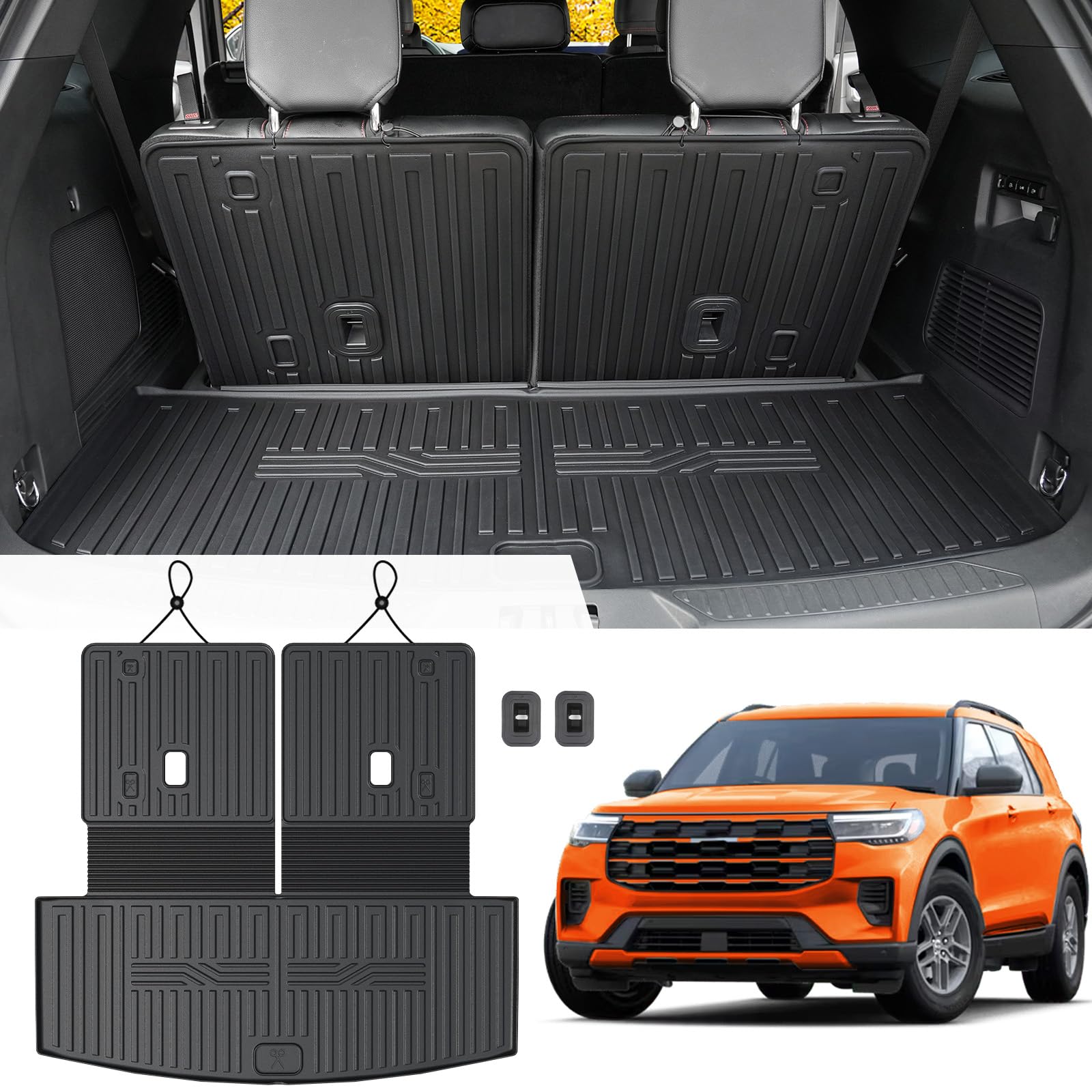 Amazon.com: GALVAGNITE Cargo Mat for 2020-2024 2025 Ford Explorer, All ...