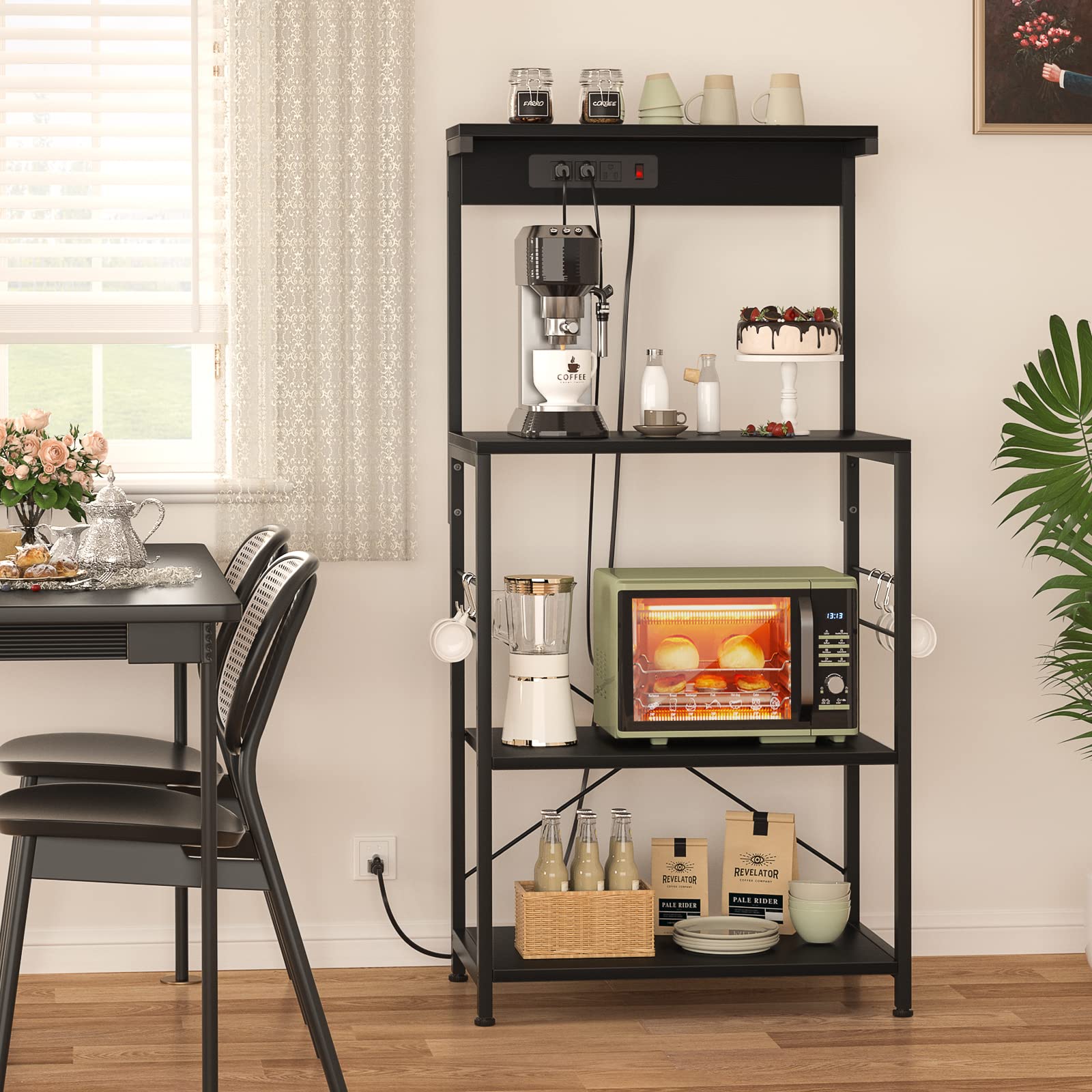 Topfurny Bakers Rack With Power Outlet at Ruth Townsend blog