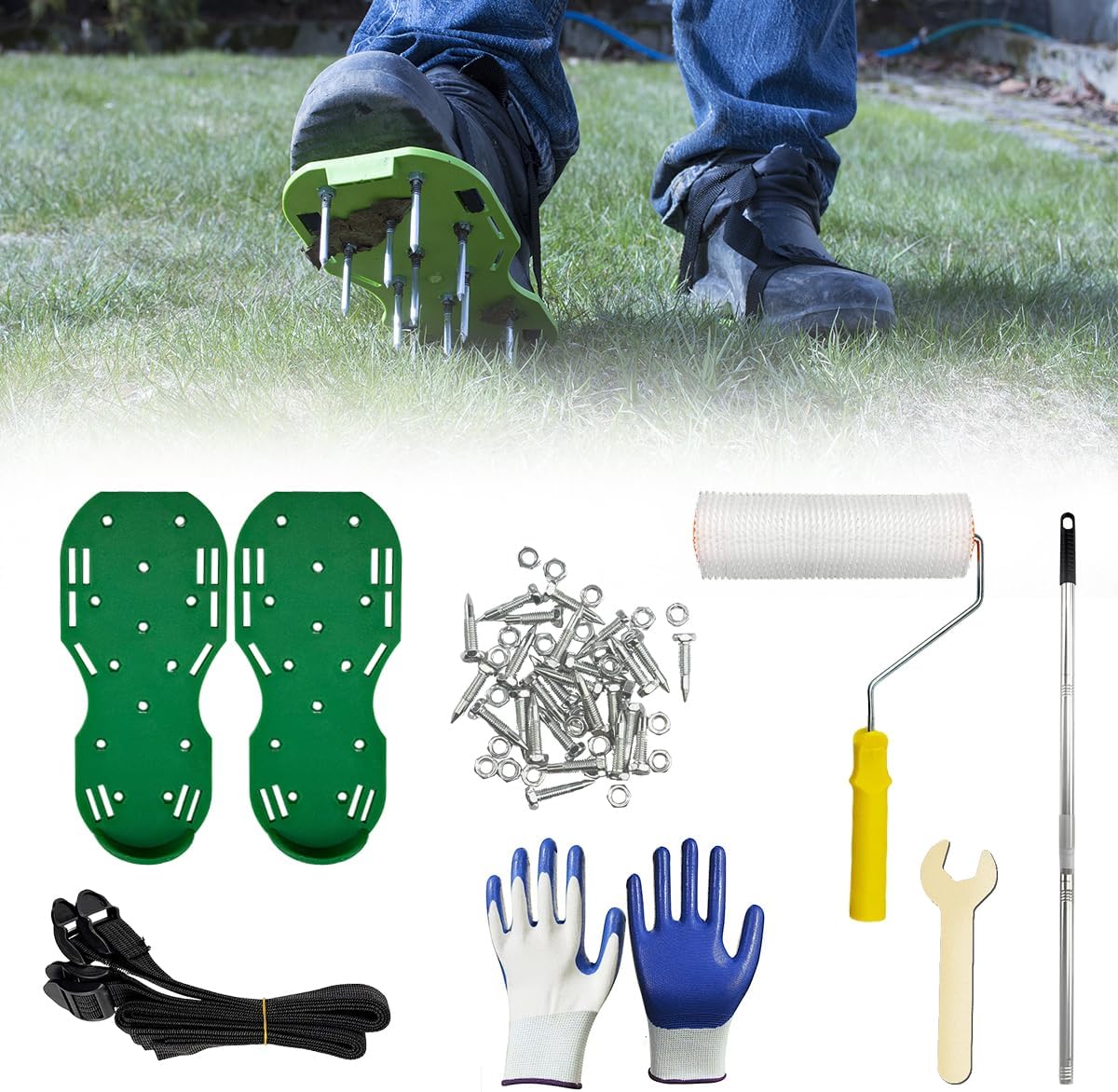 4 PCS 9 Inch Spiked Roller for self Leveling，self Leveling Concrete ...