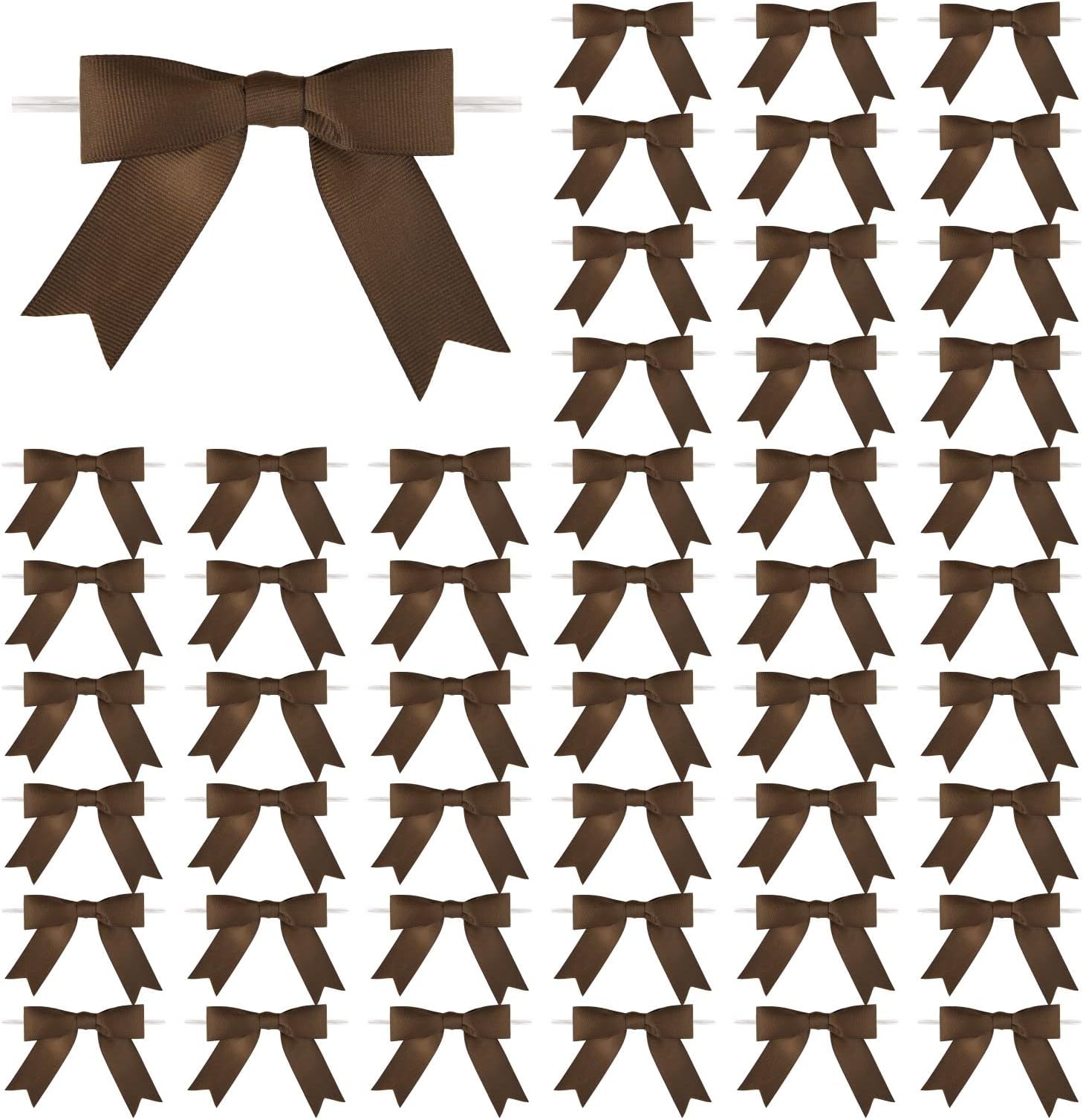 Amazon.com: AIMUDI Brown Velvet Bows - 4" Christmas Bows for Gift ...