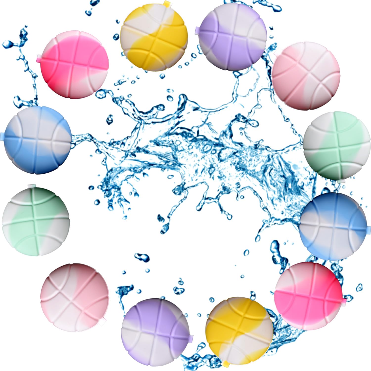 YAOTIJYO Reusable Water Balloons, 12Pack Water Balloons Quick Fill ...