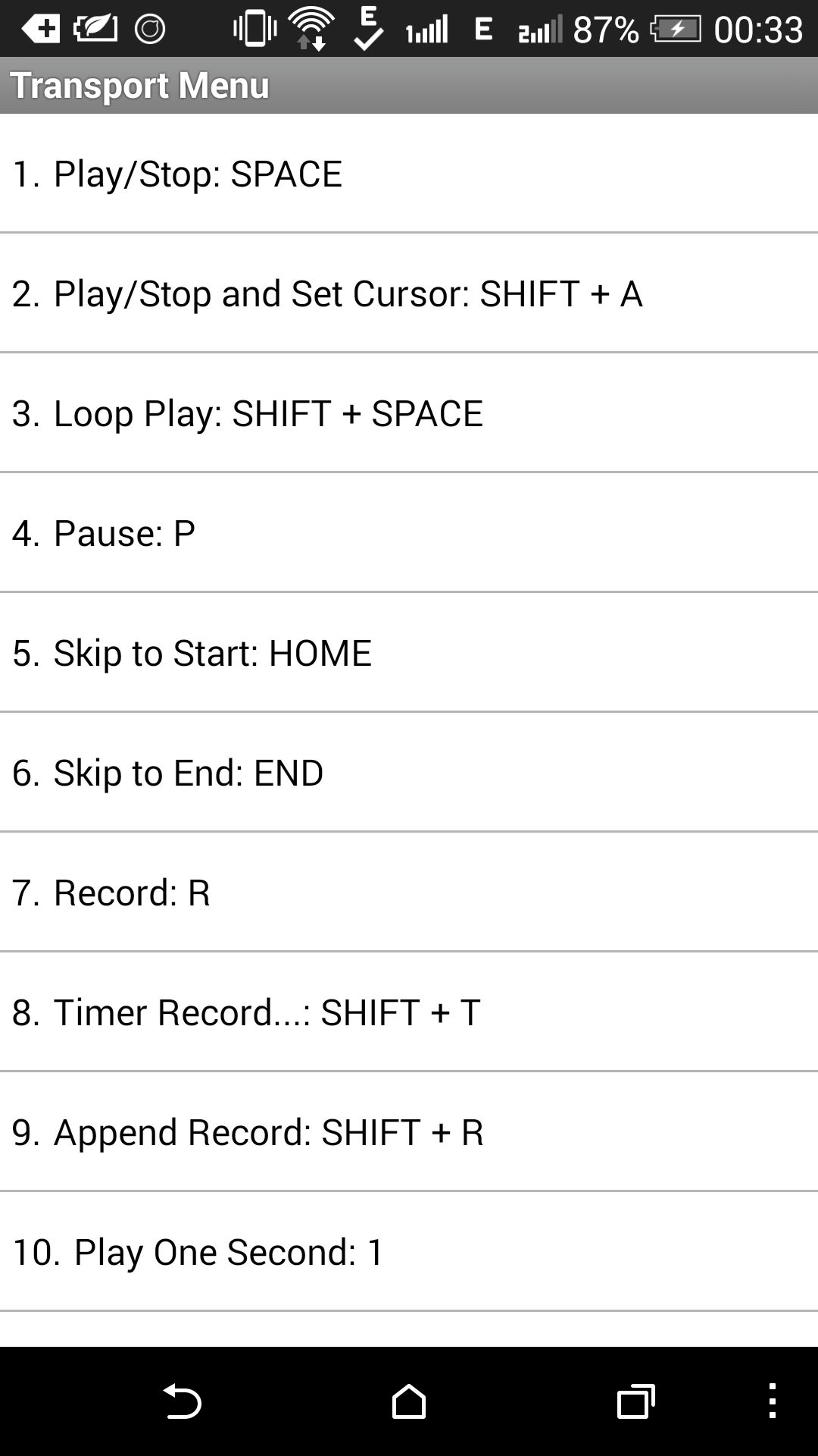 Audacity Keyboard Shortcuts - App on Amazon Appstore