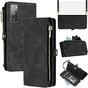Amazon.com: Asuwish Phone Case for Samsung Galaxy S20 FE 5G 6.5 inch Zipper Wallet Cell Cover ...