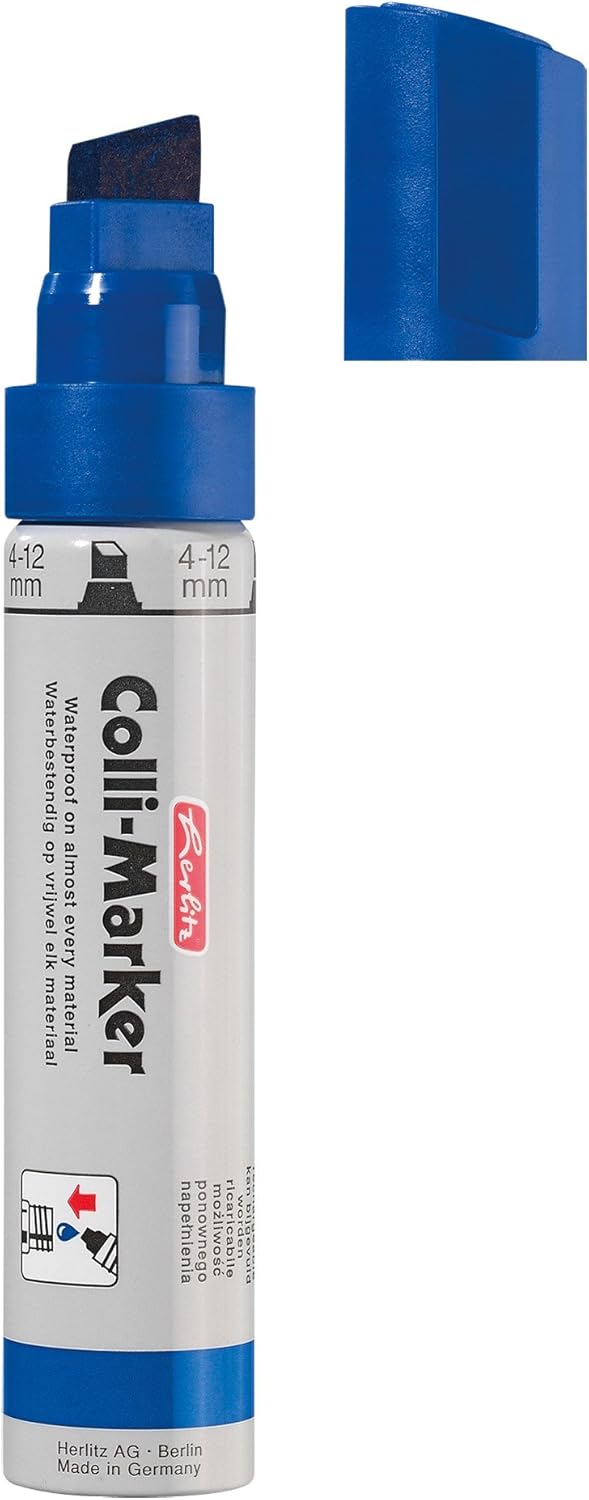 Amazon.com : herlitz 4-12mm Permanent Colli Marker - Blue (10 Pieces ...