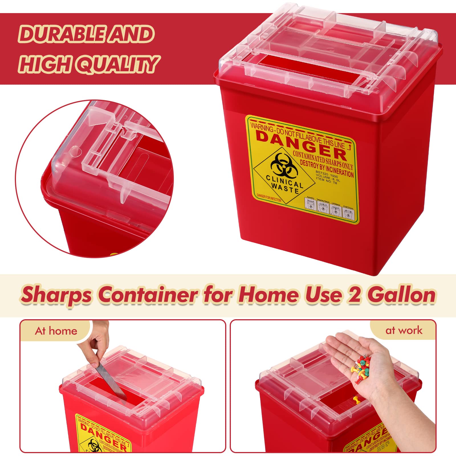 Snapklik.com : Lothee 12 Pack 2 Gallon Sharp Containers For Needles ...
