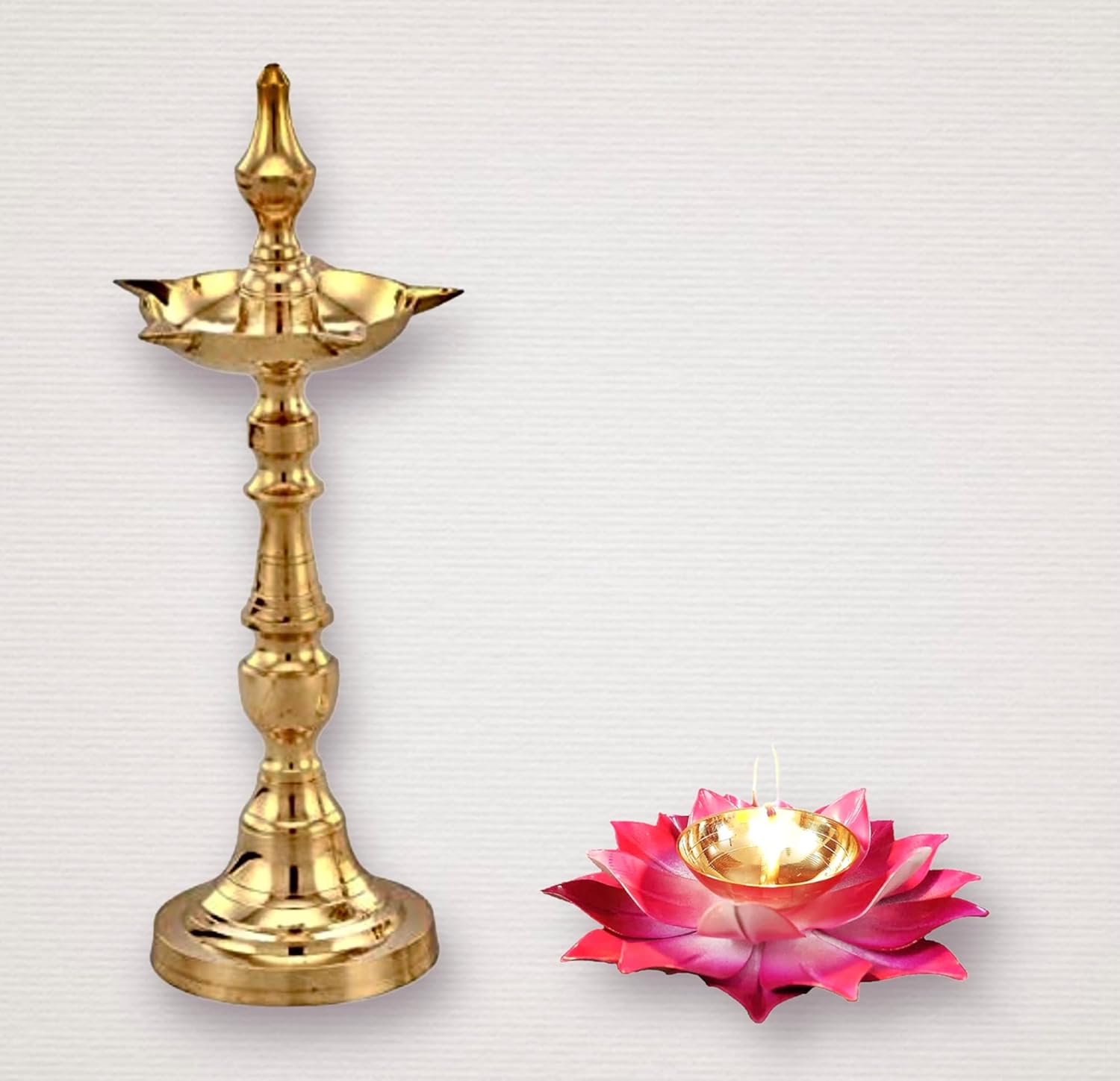 Buy Brass Gallery Fancy Kashi Samayi Diya Oil Diwali Puja Lamp 100% ...