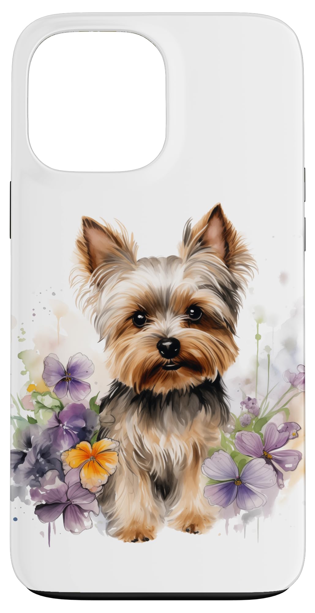 Amazon.com: iPhone 13 Pro Max Yorkshire Terrier Mom Floral Yorkie Dog ...