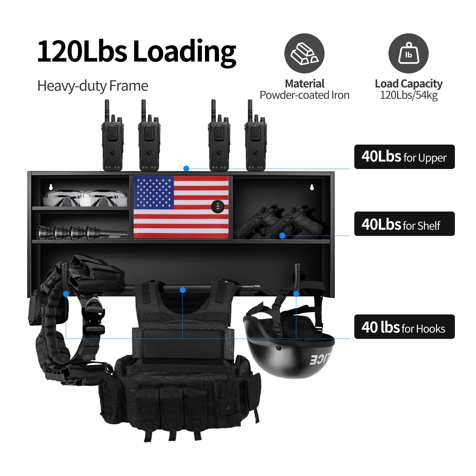 Snapklik.com : Police Gear Rack Wall-Mounted