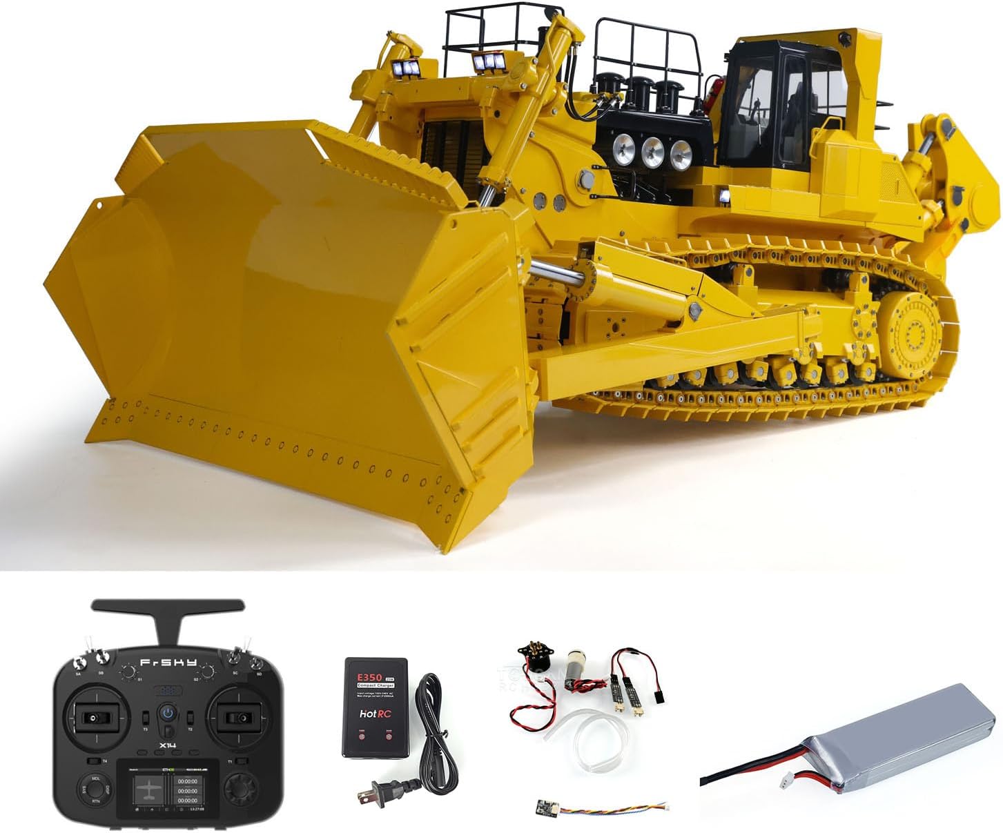 Amazon.com: wheelfun Metal JDMODEL 1/14 RC Hydraulic Bulldozer 575 ...
