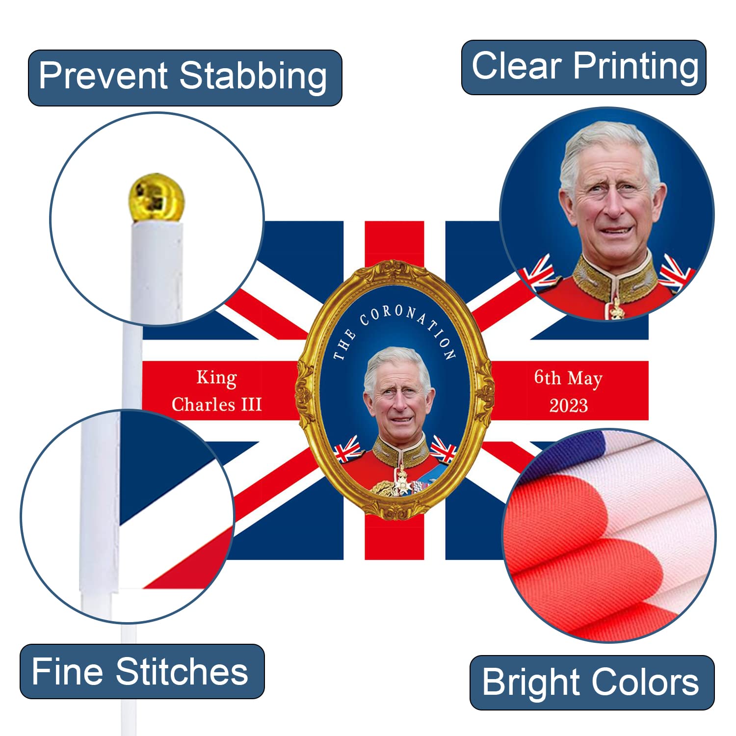 Choiseory Kings Coronation Decorations,Coronation Flags King Charles ...