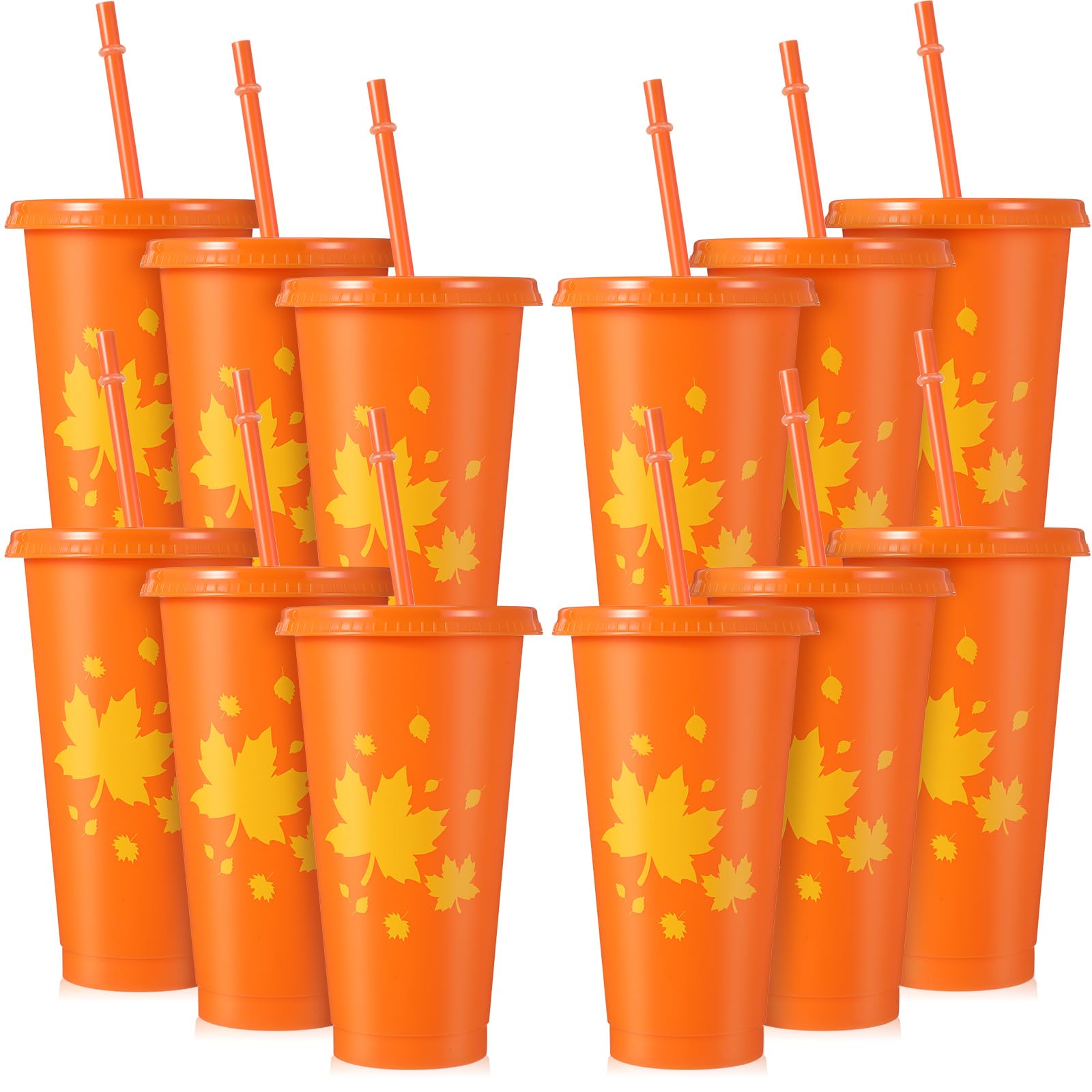 Amazon.com: Qinyoung 12 Pack Thanksgiving Reusable Cups with Lids and ...