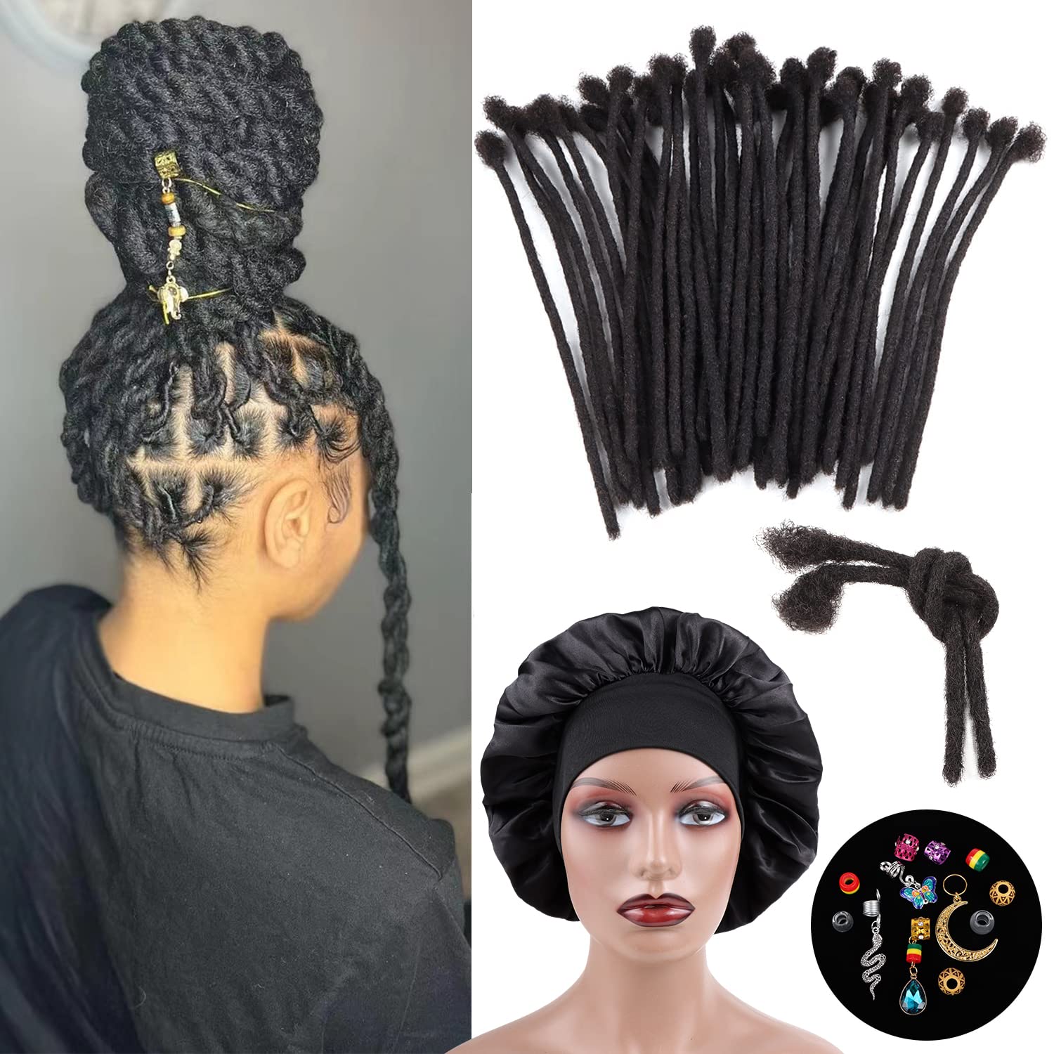 Amazon.com : Orientfashion Human Hair Dreadlock Extensions,Locs ...