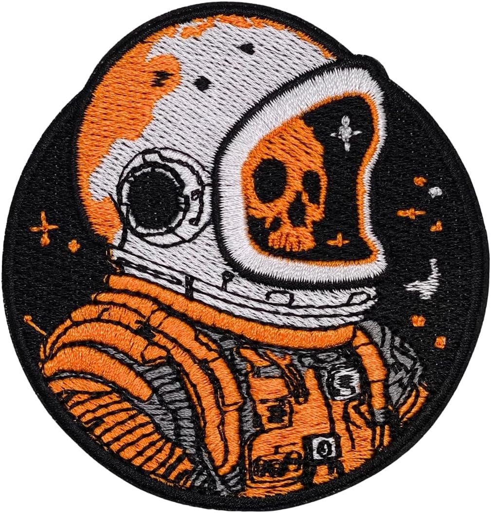 Amazon.com: ZEGINs Skull Spaceman Astronaut Patch Embroidered Applique ...