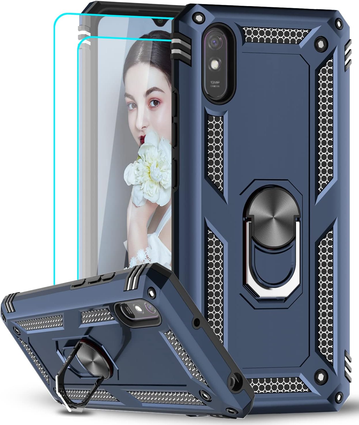 LeYi für Hülle Xiaomi Redmi 9A/Redmi 9AT/Redmi 9i Metall Ring ...