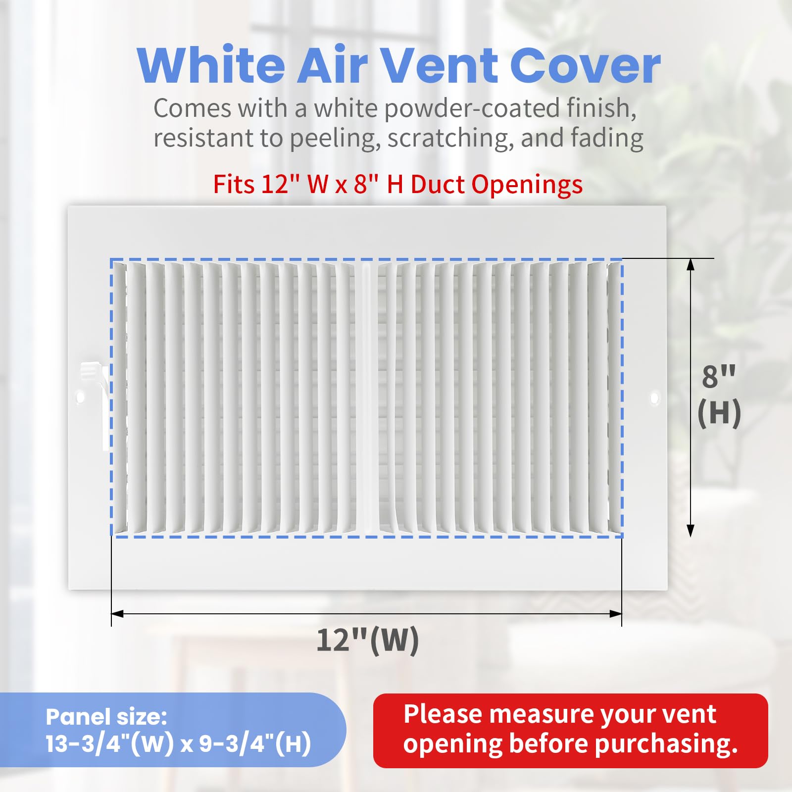 Snapklik.com : 12 X 8 Inch Duct Opening Air Vent Covers For Wall Or ...