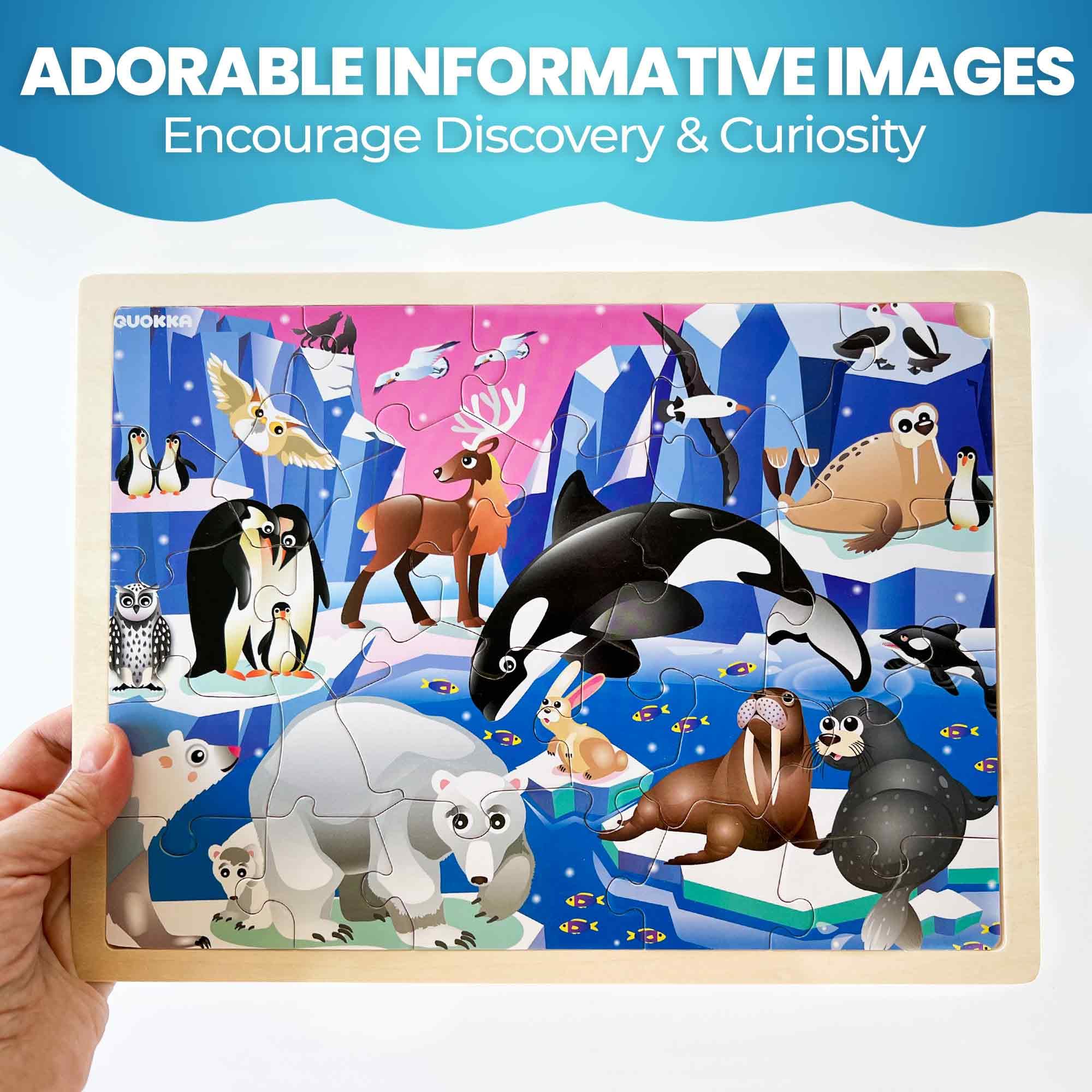 Snapklik.com : 4SET Puzzles For Kids Ages 4-6 - 36 Pcs Wooden Realistic ...