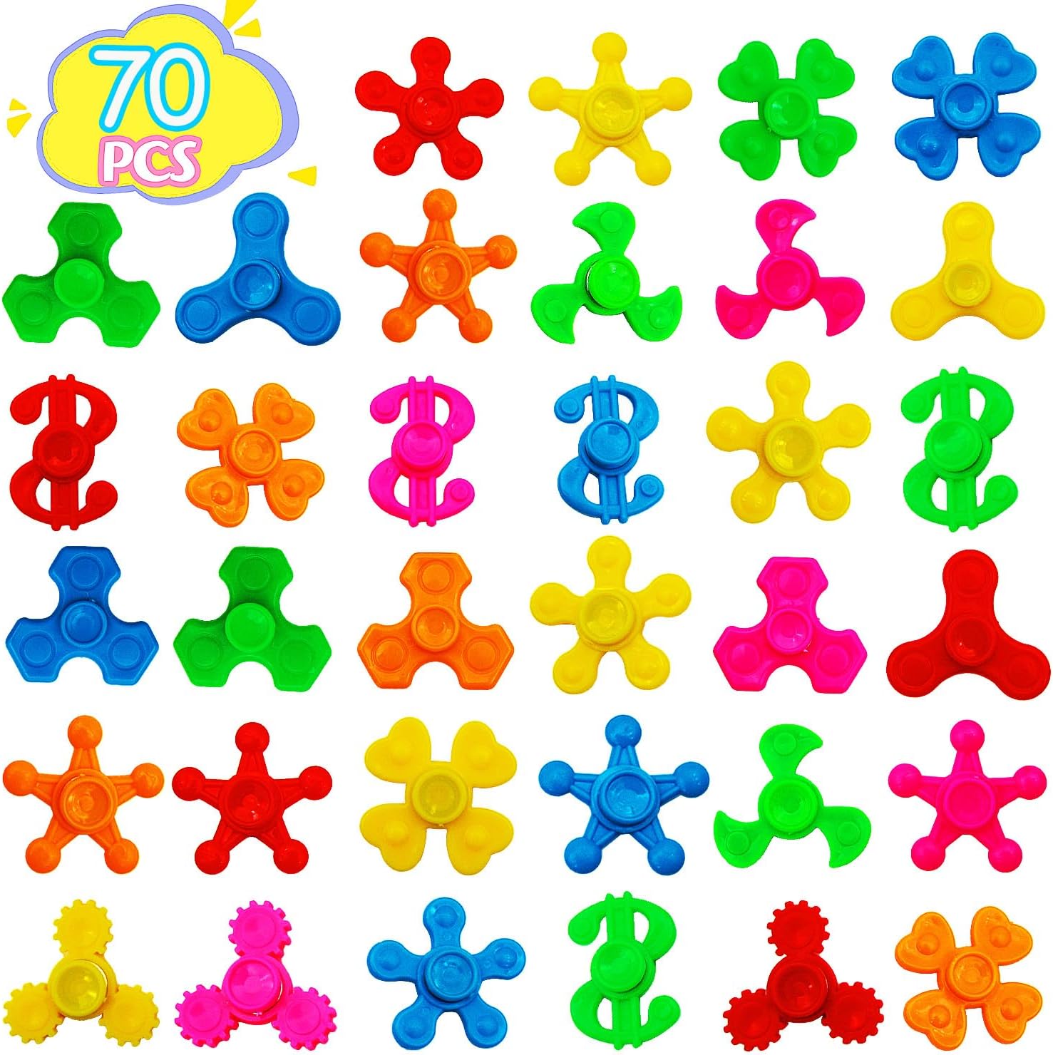 Amazon.com: 70 Pack Mini Fidget Spinner Toys,Stress Relief Sensory Toys ...