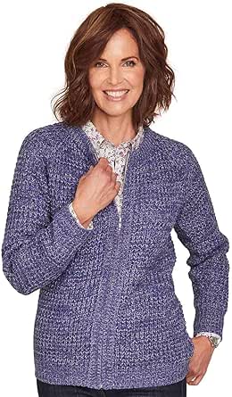 Chums | Ladies | Textured Marl Knit Zip Cardigan | : Amazon.co.uk: Fashion