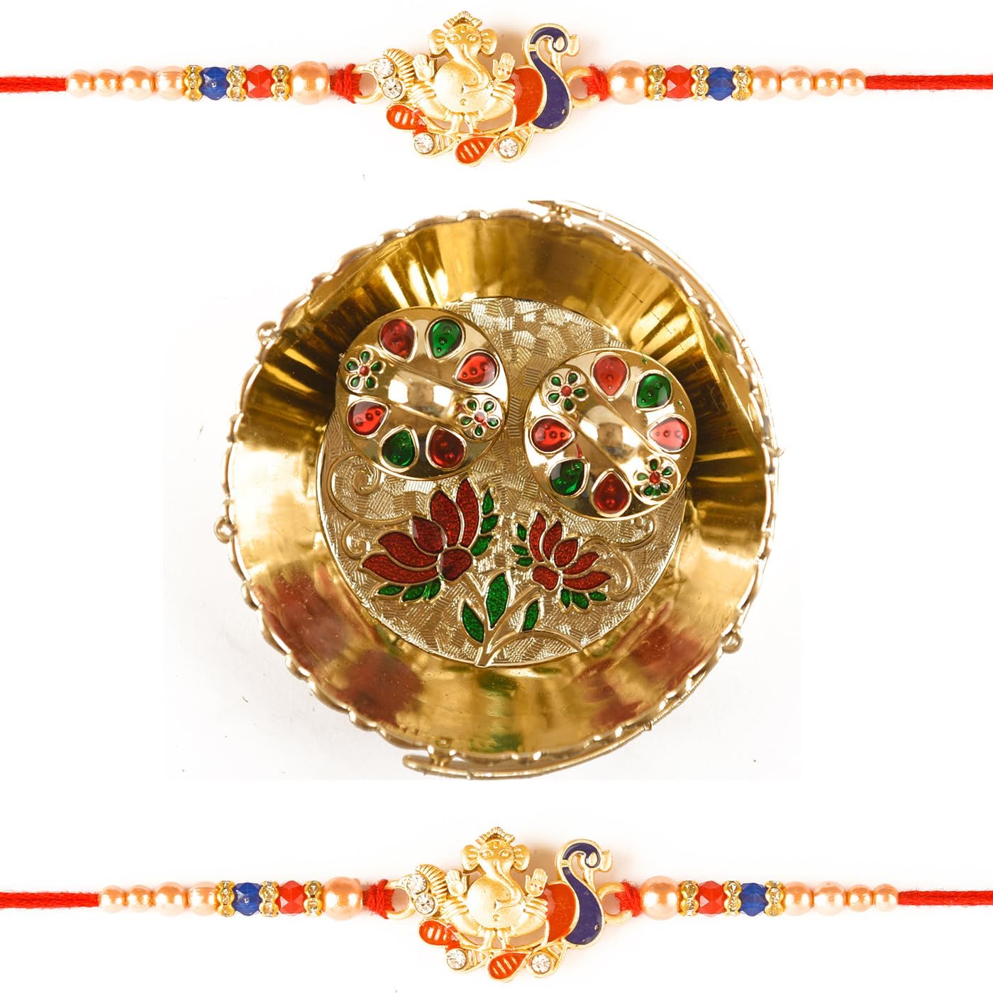Anl Etails ~ Absolutely Stunning look “ 5 INCH “ Small Puja Thali With ...