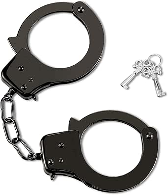 HOHAJIU Toy Metal Handcuffs with Keys, Costume Prop Accessory Party ...