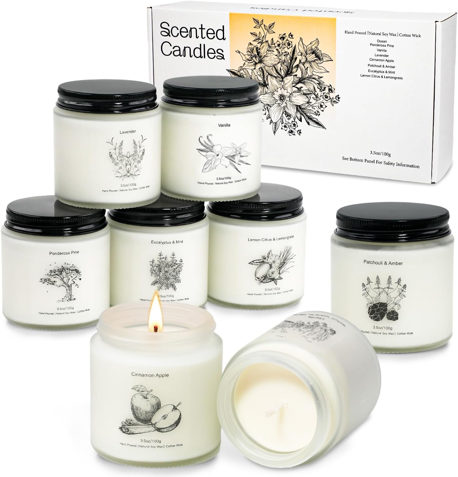 Amazon.com: Scented Candles Gift Set of 12 Pack, Glass Jar Candles for ...