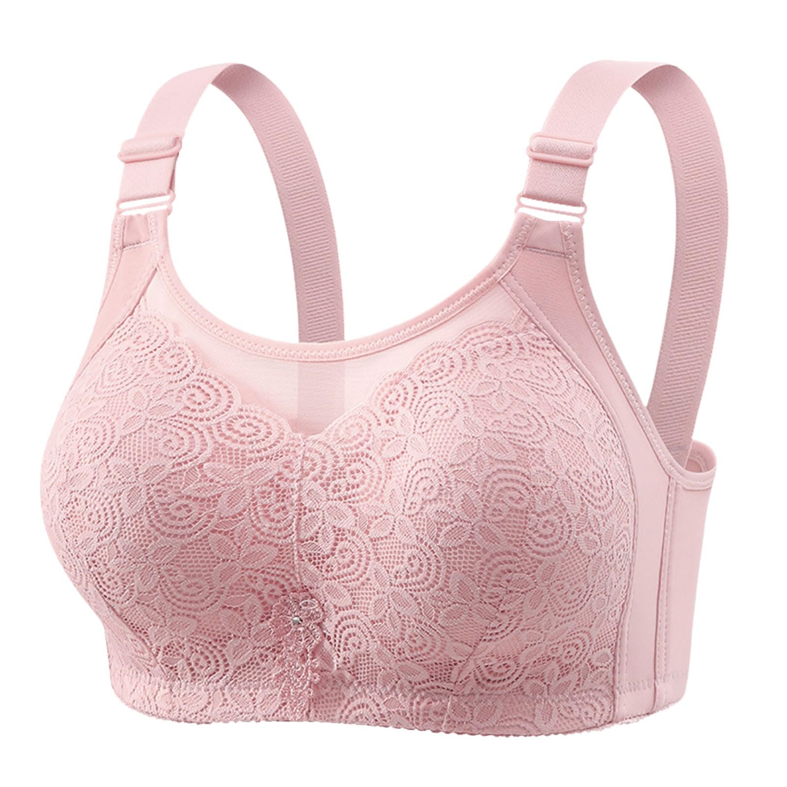 Amazon | 女性用 大きいサイズ 非スチールリング ギャザーブラ 胸を寄せ集める 柔らかく ブラ 高齢の母親用ブラ セクシー ...