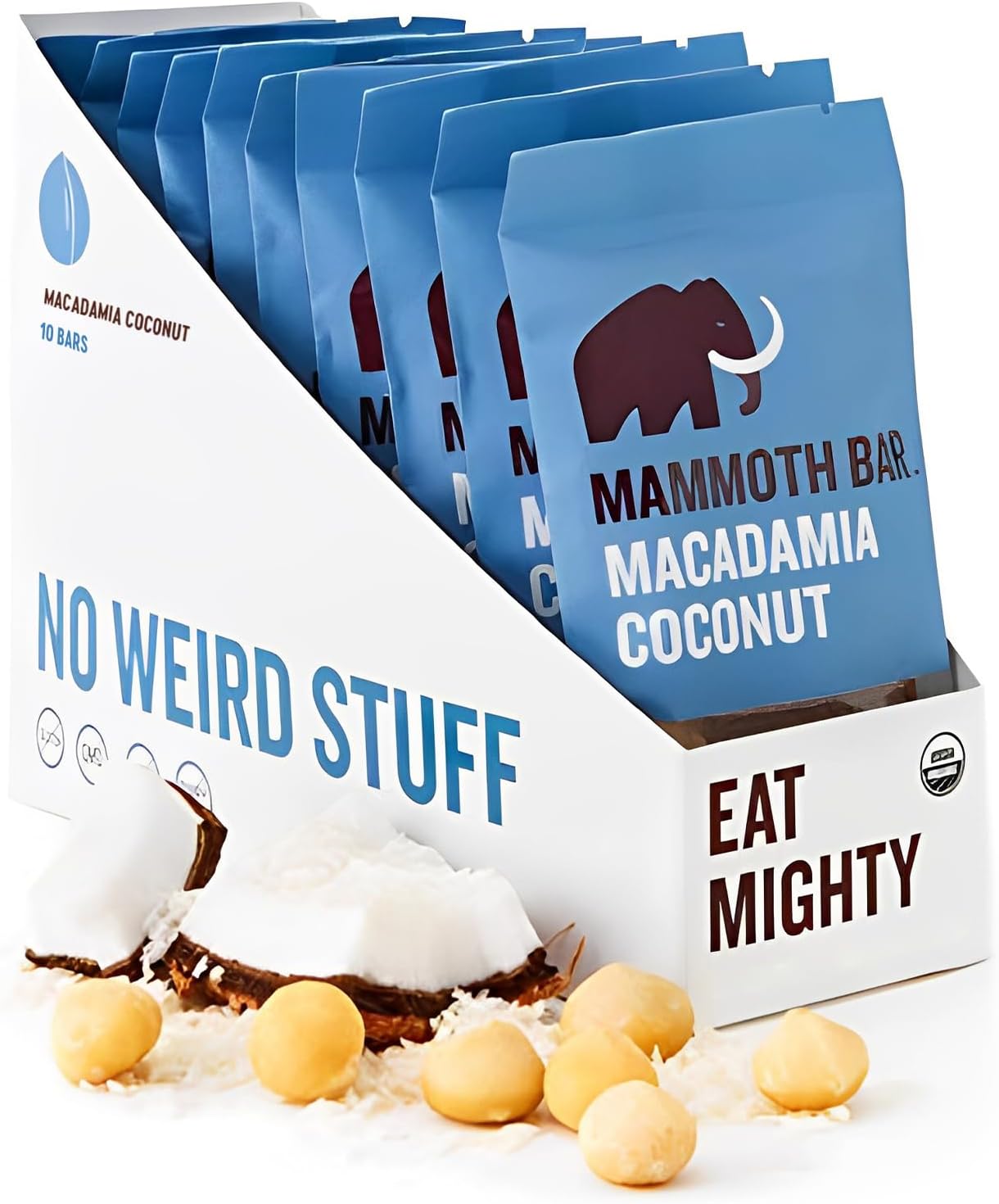 Amazon.com : Mammoth Bar Macadamia Coconut Bar - Organic Snack Bar ...