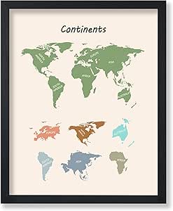 Amazon.com: Poster Master Continents Poster - Educational Print - World ...
