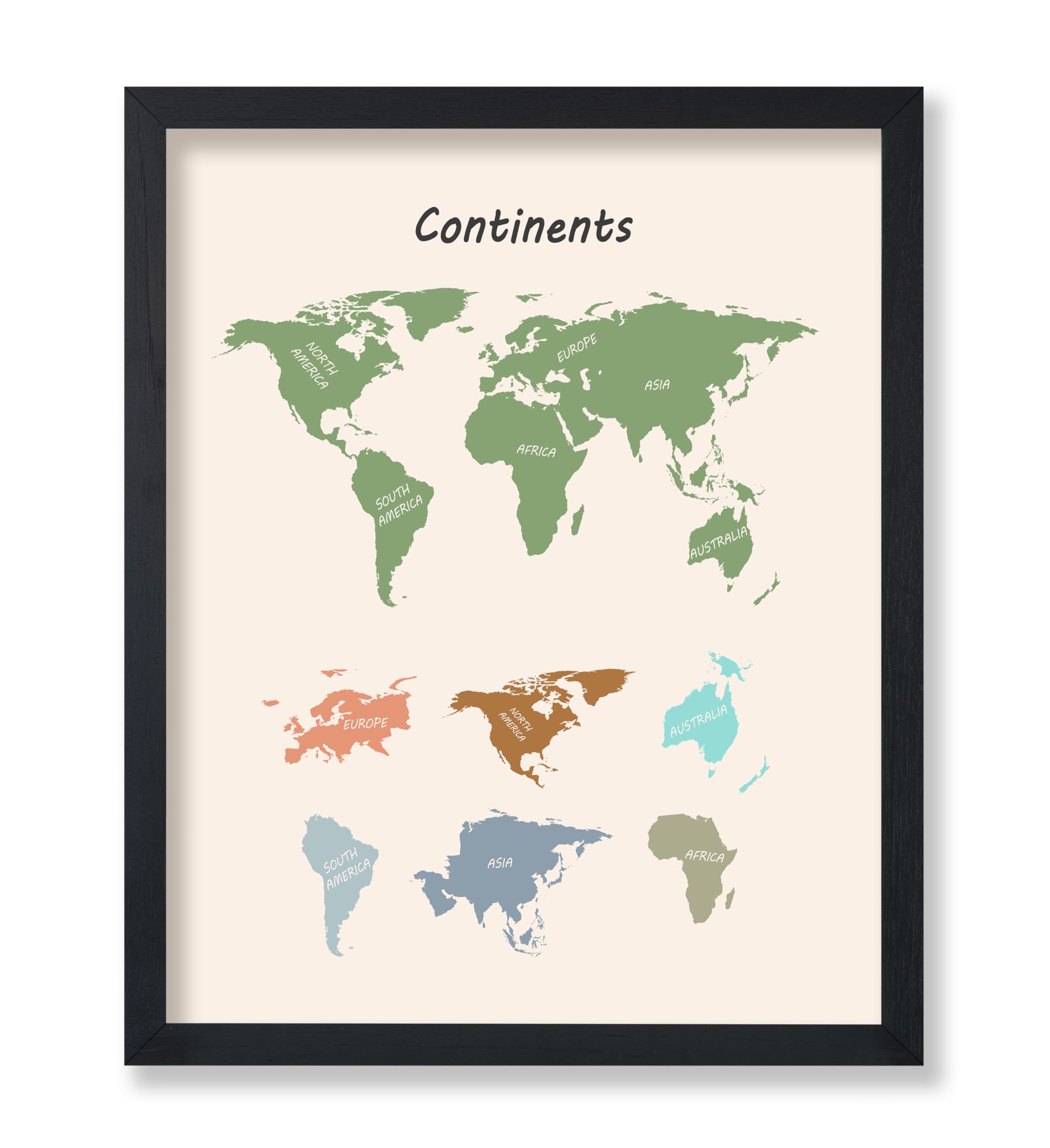 Amazon.com: Poster Master Continents Poster - Educational Print - World ...