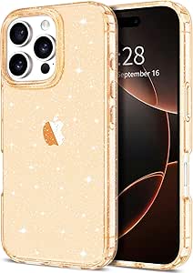 Amazon.com: Hython for iPhone 16 Pro Max Case Glitter, Clear Glitter Sparkly Shiny Bling Sparkle ...