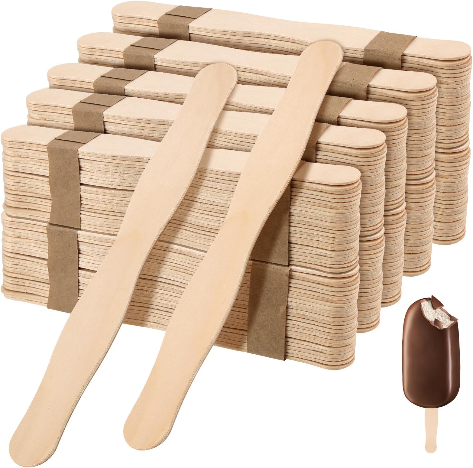 Amazon.com: TAICHEUT 500 PCS 8 Inch Jumbo Craft Sticks, Natural Wood ...
