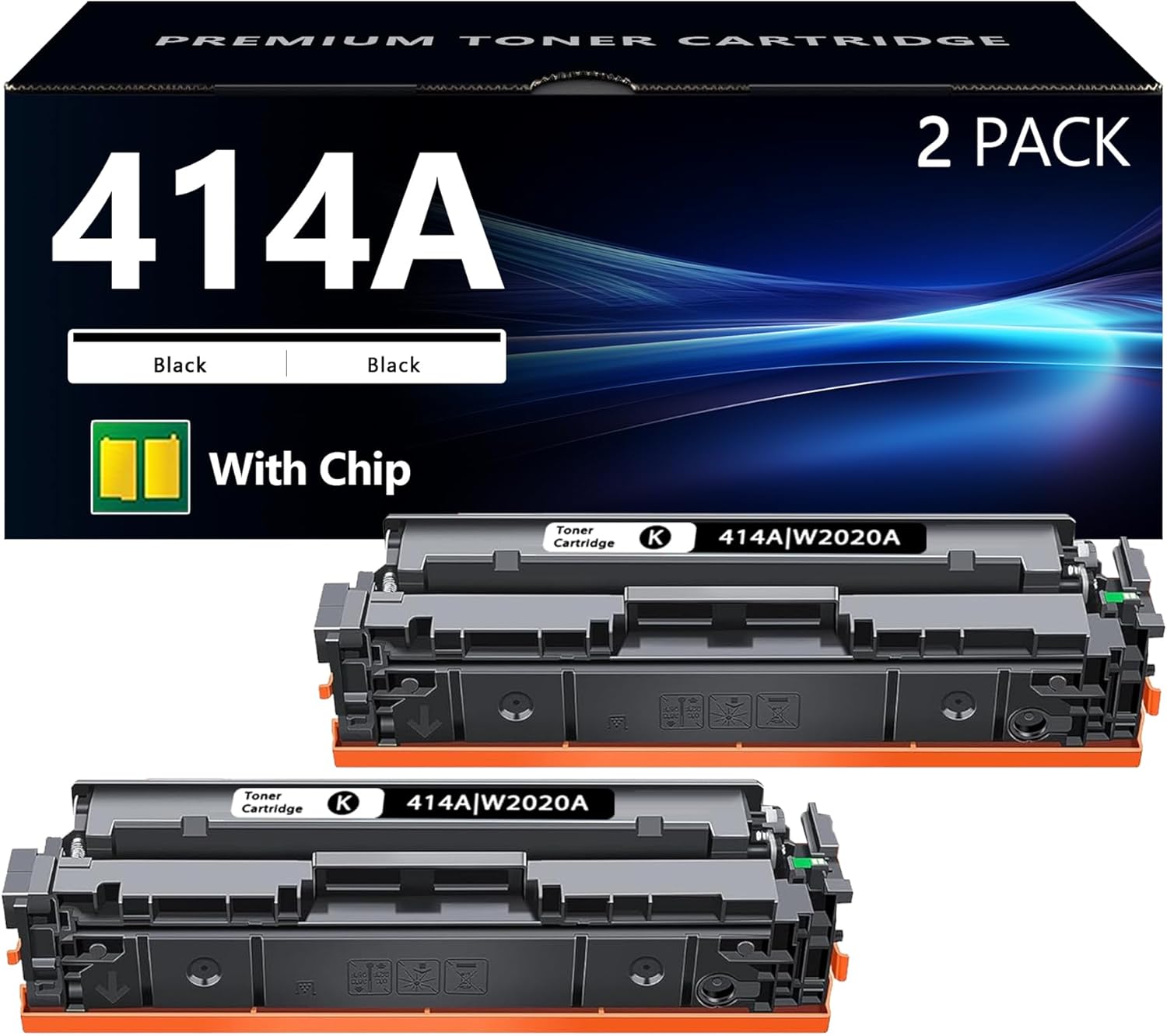Amazon.com: 414A Black Toner Cartridges (with Chip) Replacement for HP ...