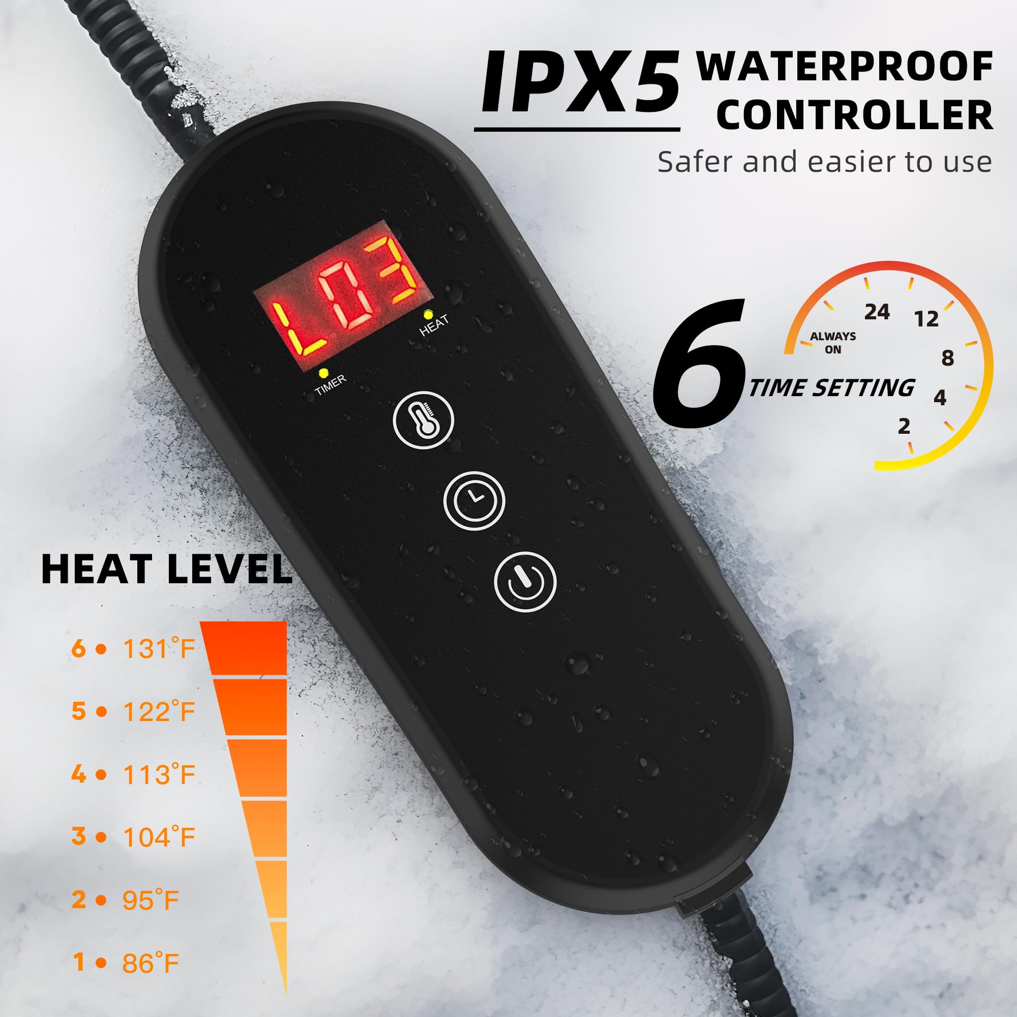 Outdoor Pet Heating Pad for Dogs Cats, Upgraded Safe Electric Cat ...