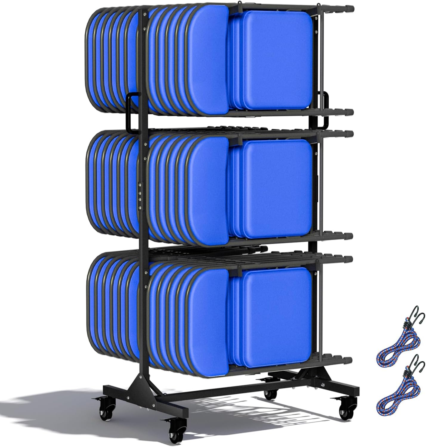 Amazon.com: POOAMY Heavy Duty Folding Chair Rack, 3-Tier Foldable ...
