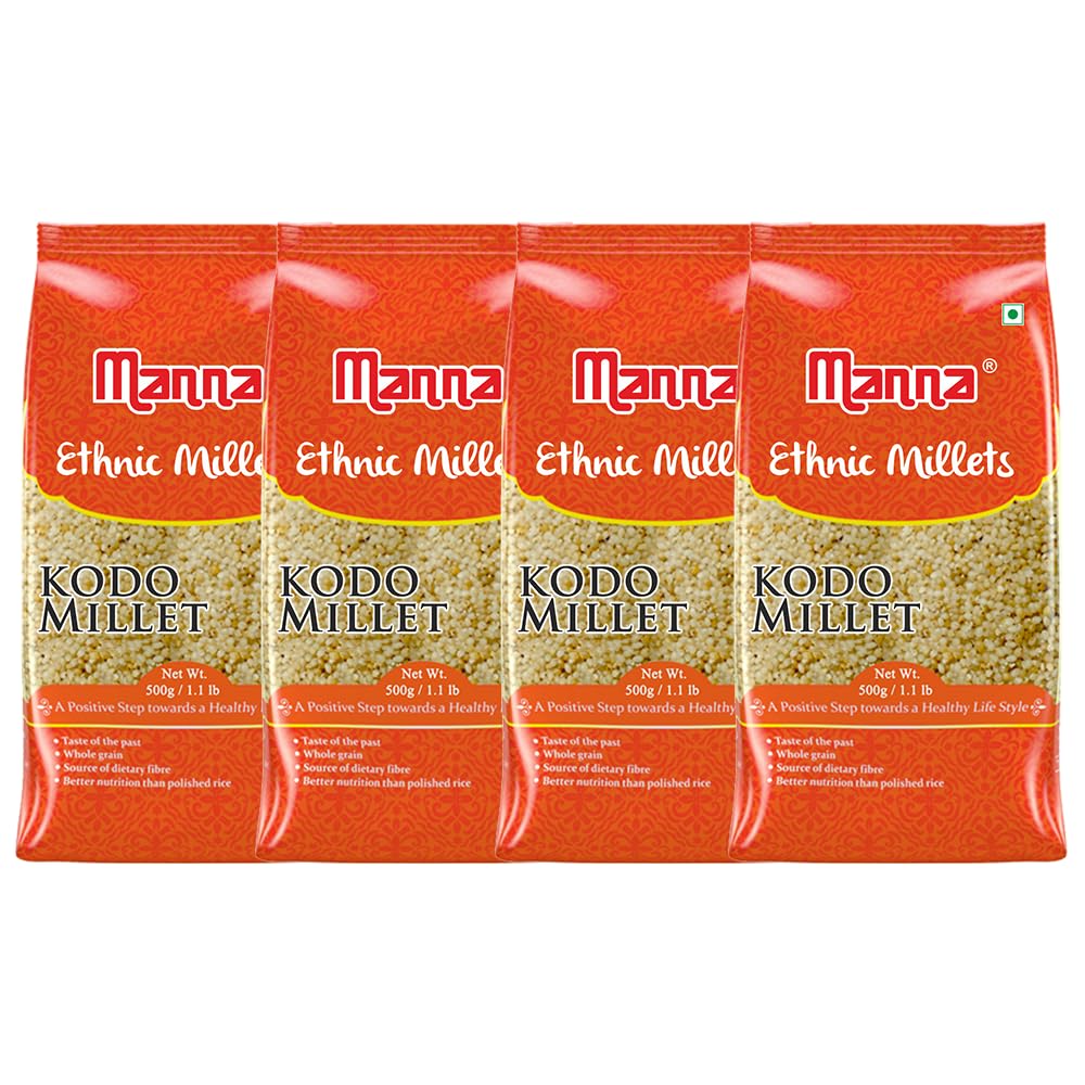 Amazon.com : Manna Kodo Millet Natural Grains 2kg (500g x 4 Packs) - (Kodra / Varagu / Arikelu ...