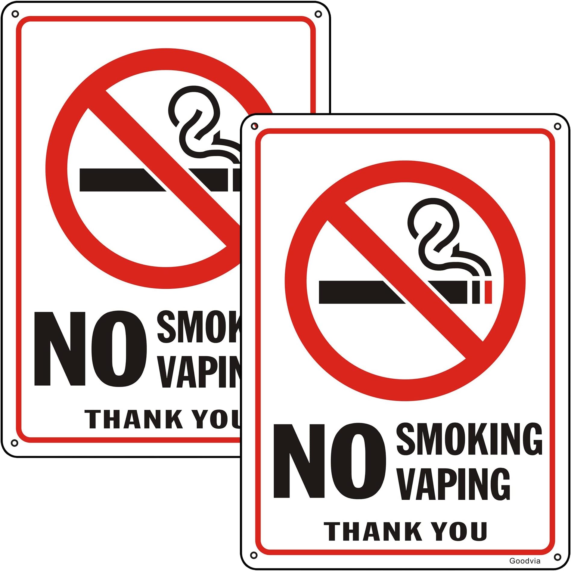 No Smoking No Vaping Sign Reflective 10" x 7" No Smoking Sign Metal ...