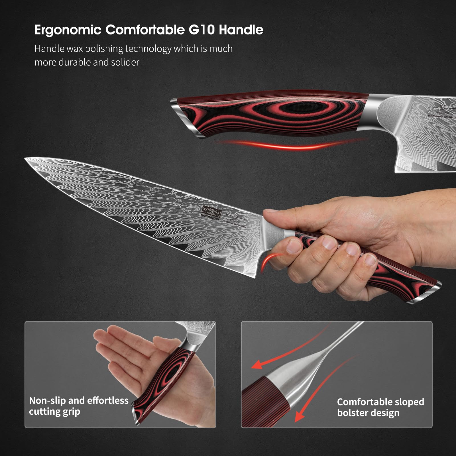 Snapklik.com : HOSHANHO 8 Inch Damascus Chef Knife, Professional VG-10 ...
