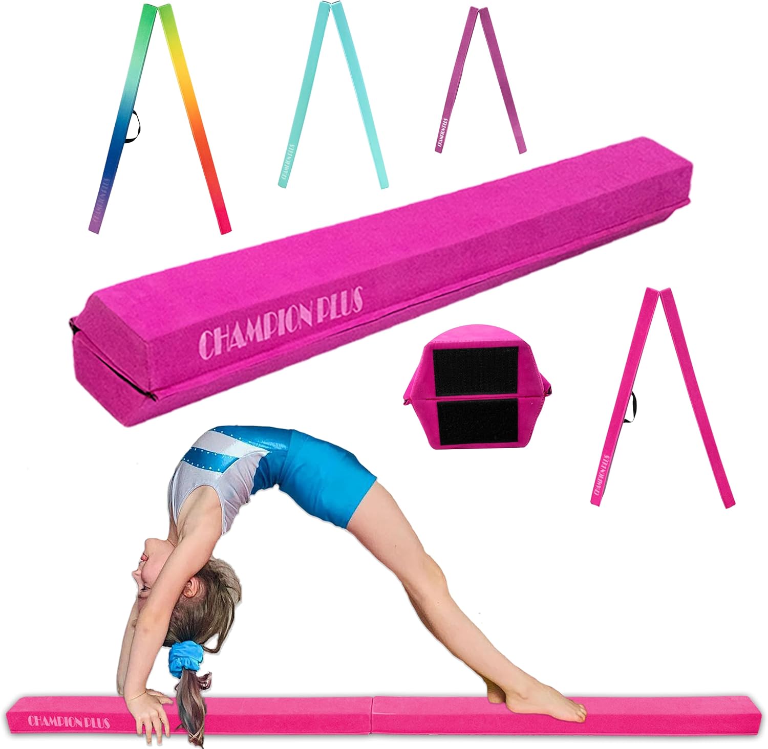 Balance Beam 8FT Extra Firm Suede Cover Floor Folding Gymnastics ...