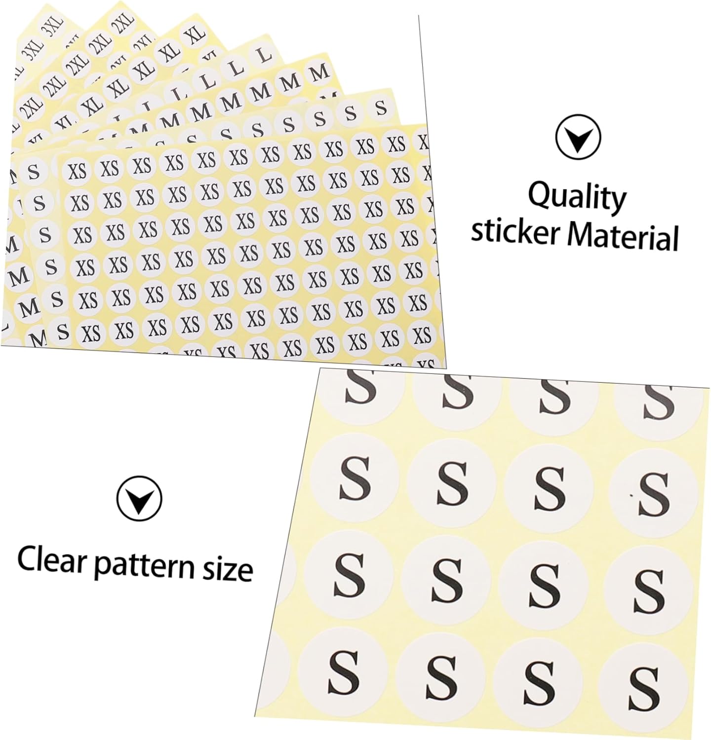 VILLCASE 7packs Size Label Sticker Self-Adhesive Size Labels Clothing ...