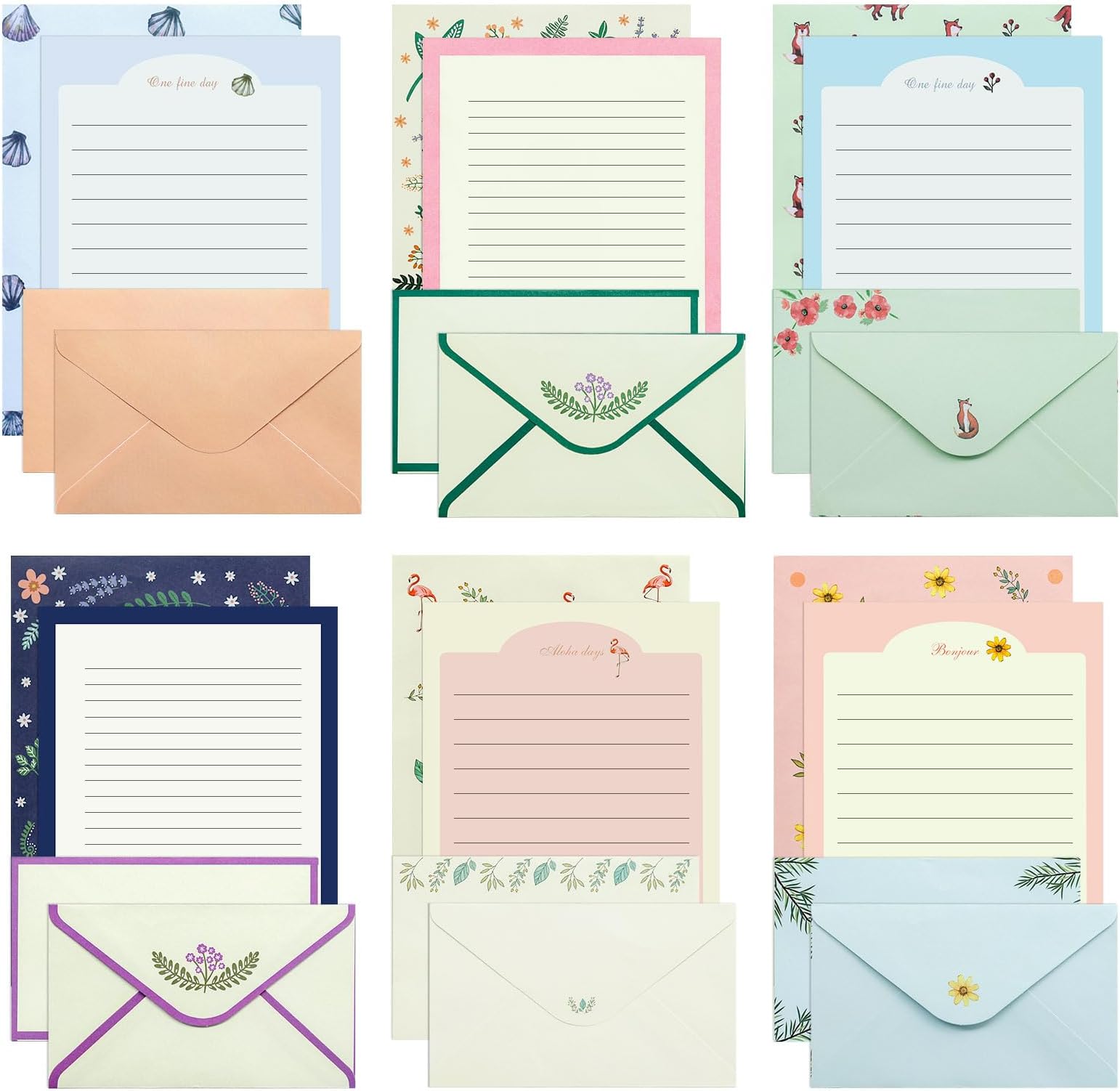 Amazon.com : KSIWRE 36 PCS Stationary Set with Envelopes,6 Different ...