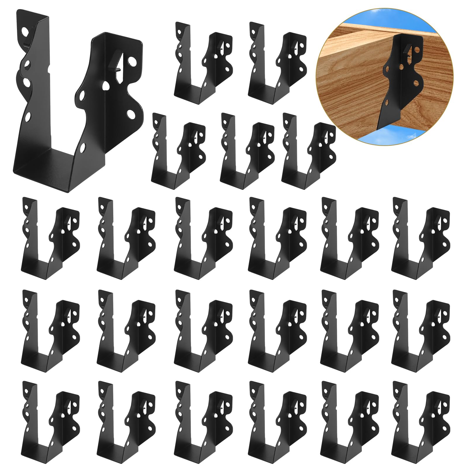 Amazon.com: 2x4 Joist Hanger,24 Pack 20 Gauge Q235B Steel Face Mount ...