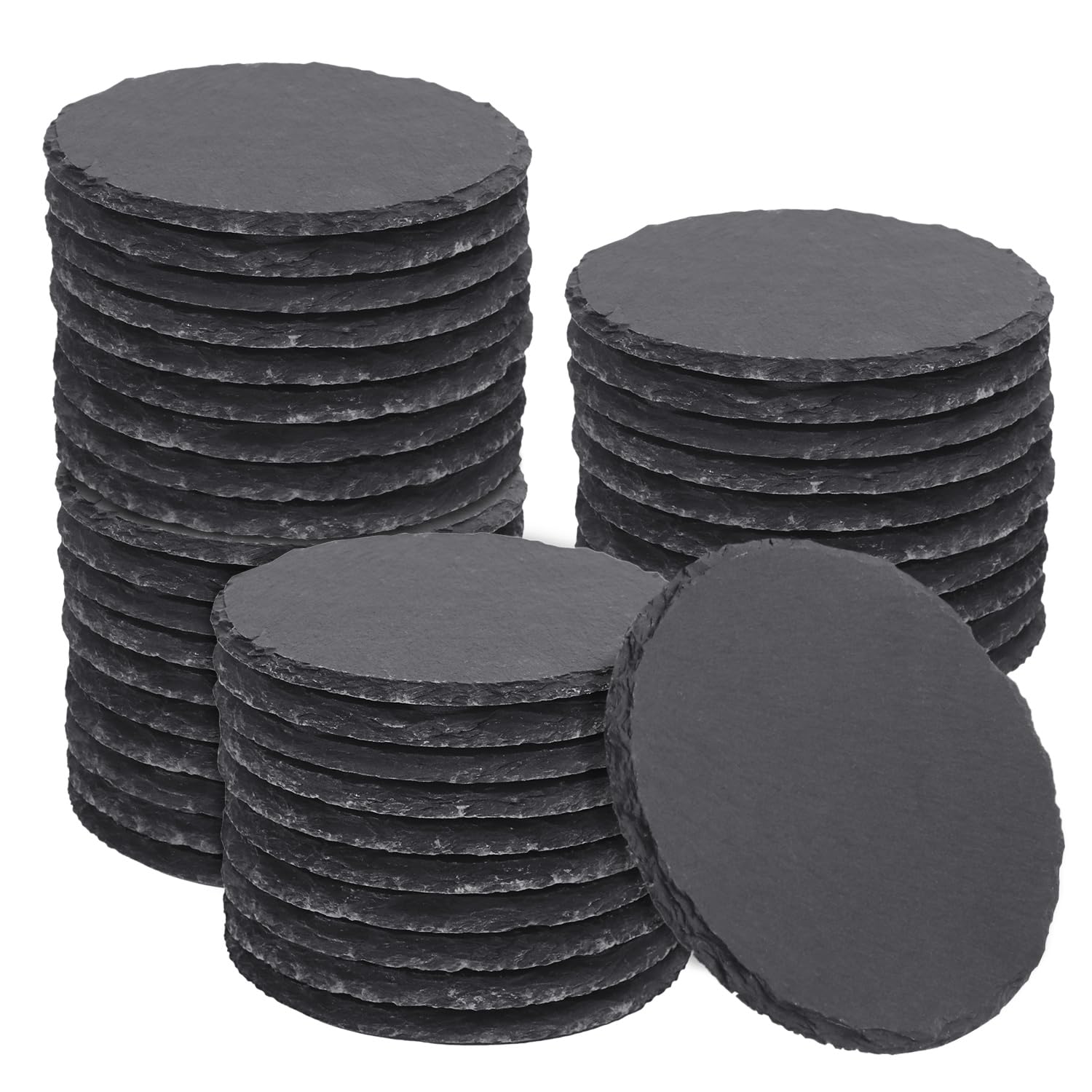 Amazon.com: 40 Pack 4 Inch Round Slate Coasters,Coasters for Drinks ...