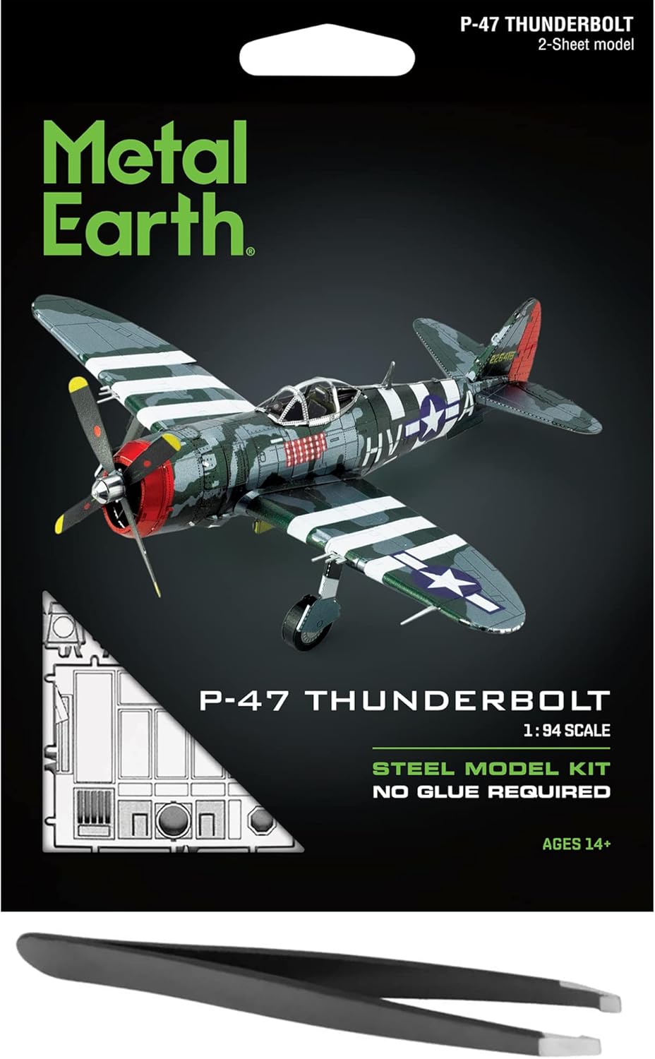 Amazon.com: Fascinations Metal Earth P-47 Thunderbolt 3D Metal Model ...