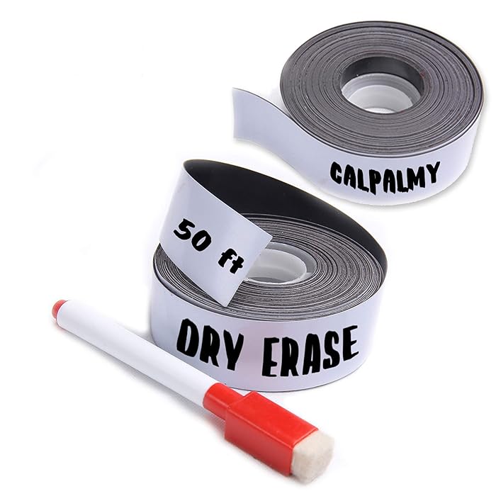 Buy (2-Pack) 1 Inch x 25 Feet Magnetic Dry Erase Strips - Magnetic ...
