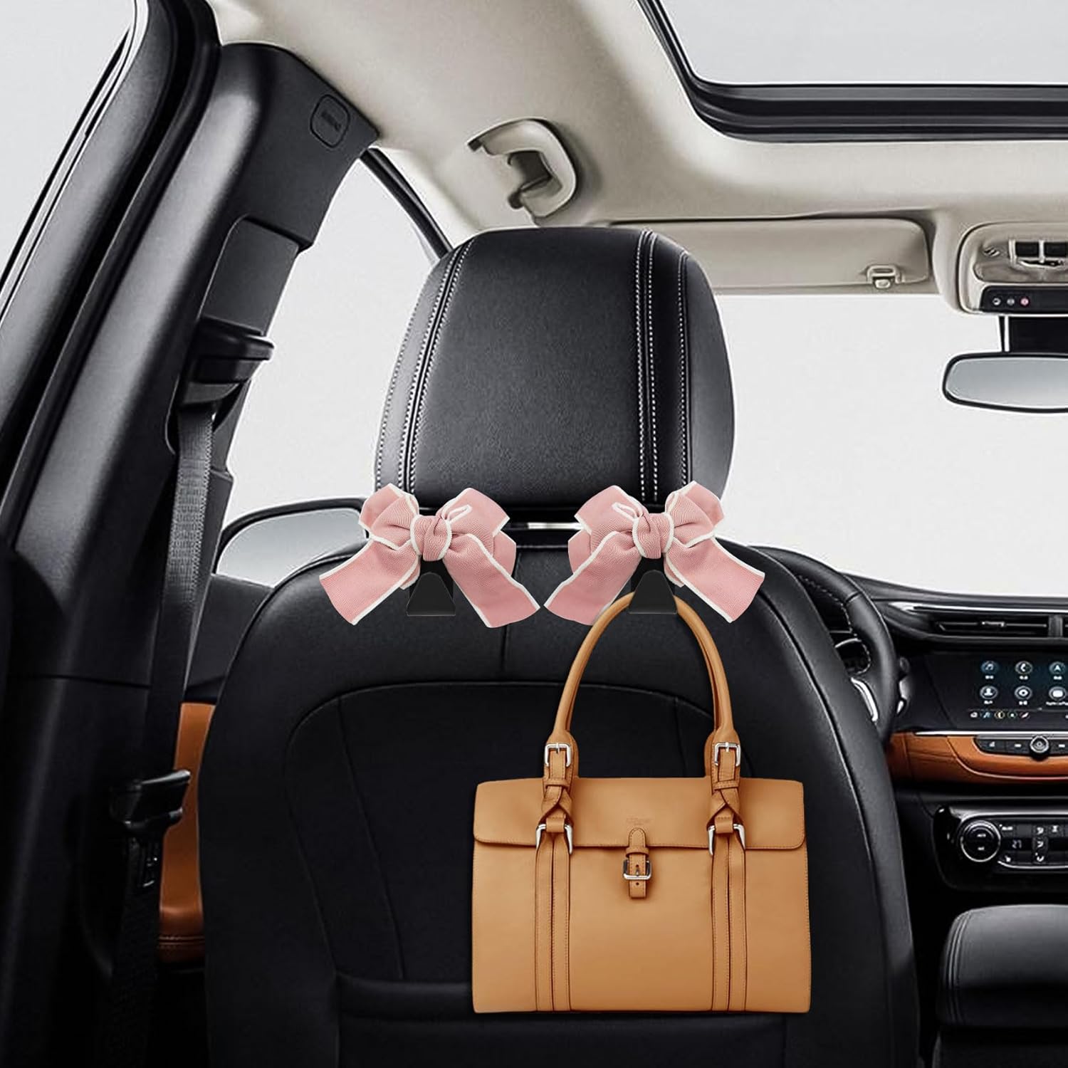 Amazon.com: RGOAANC 2PCS Car Hooks for Purses and Bags, Cute Bow Car ...