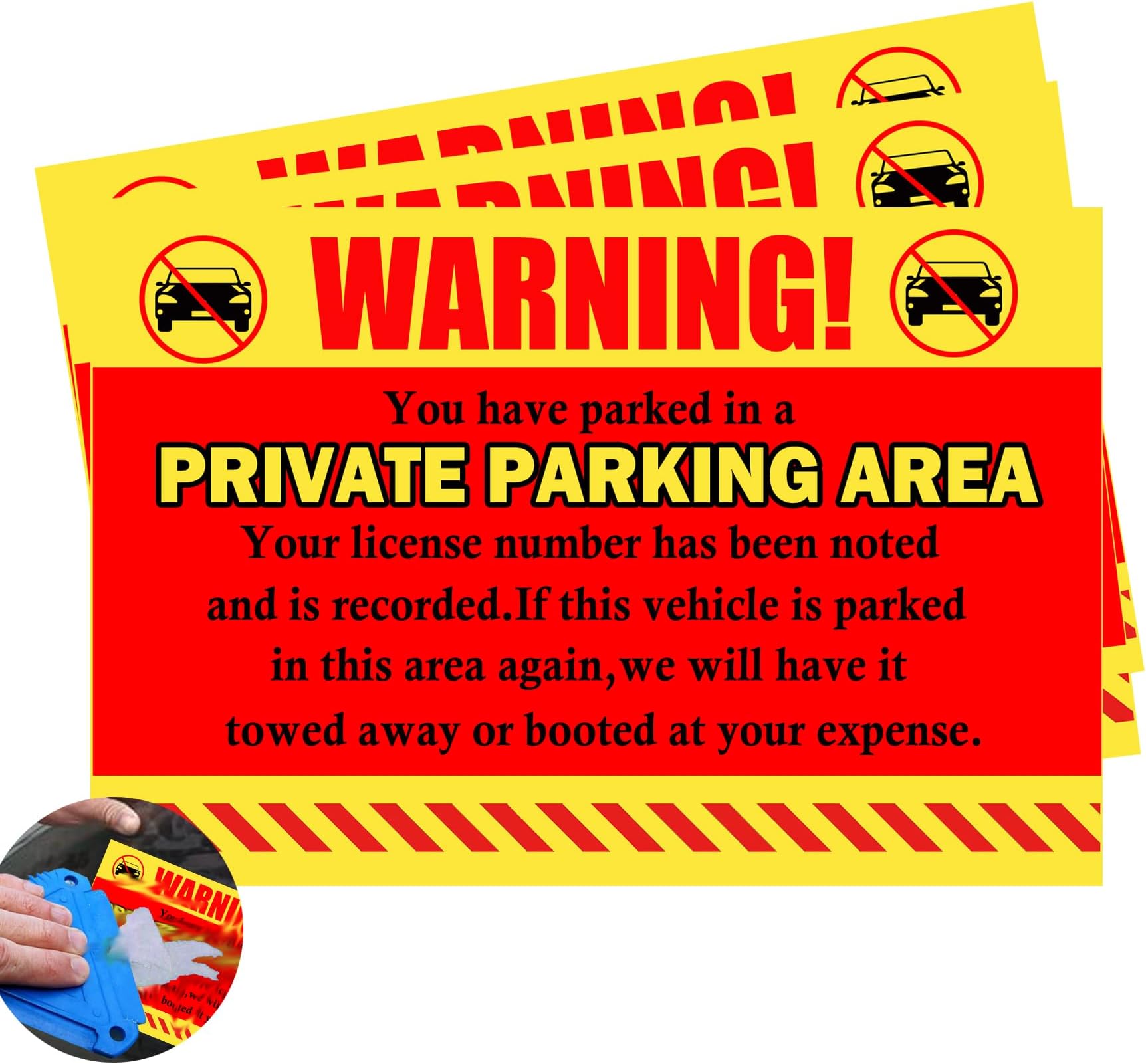 Amazon.com: 6" X9" Private Parking Violation Stickers "Warning - You ...