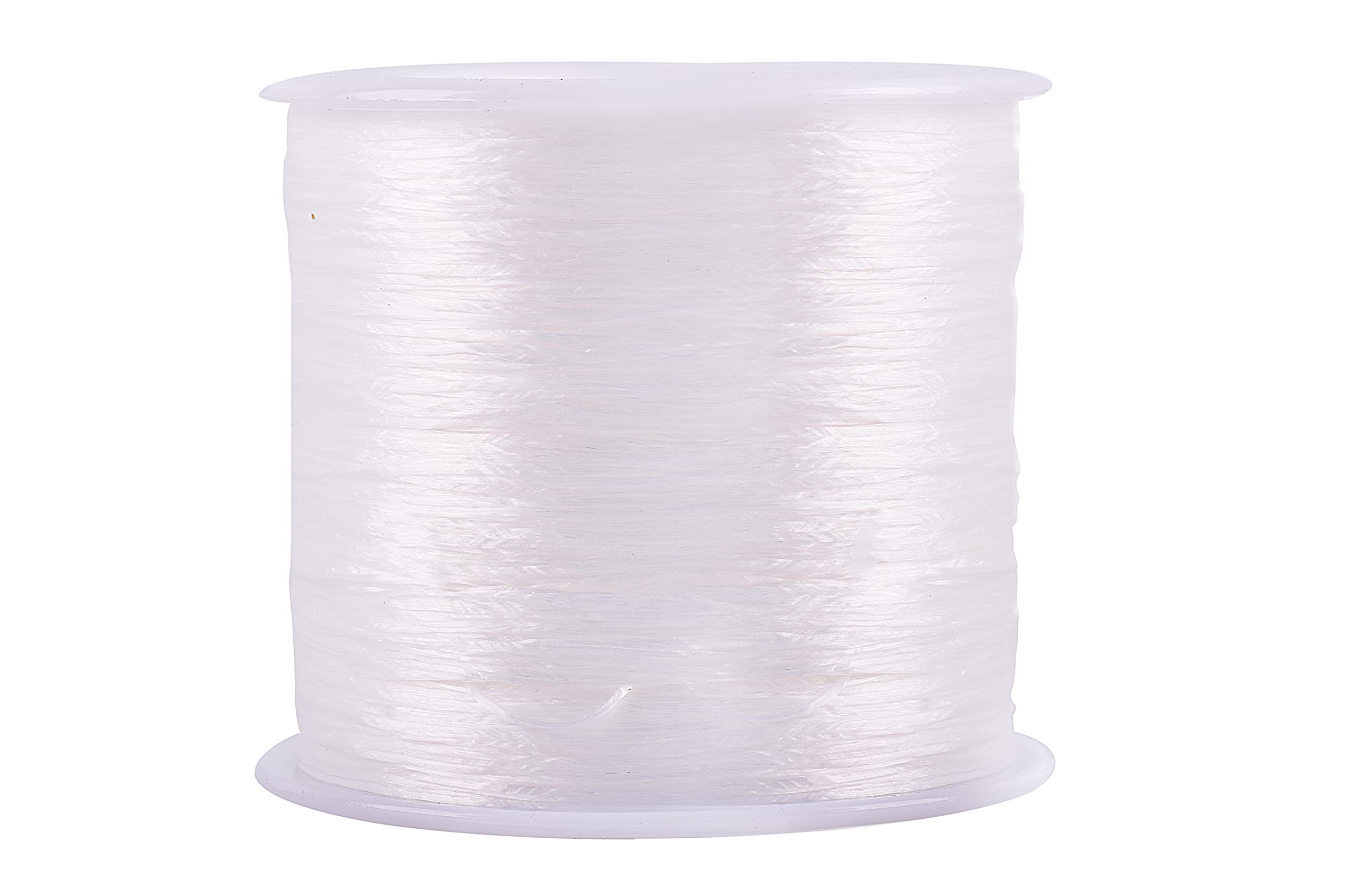 KONMAY 1 Rolls 0.8mm Flat Stretchy Bracelet Strings, 400 Meters White ...